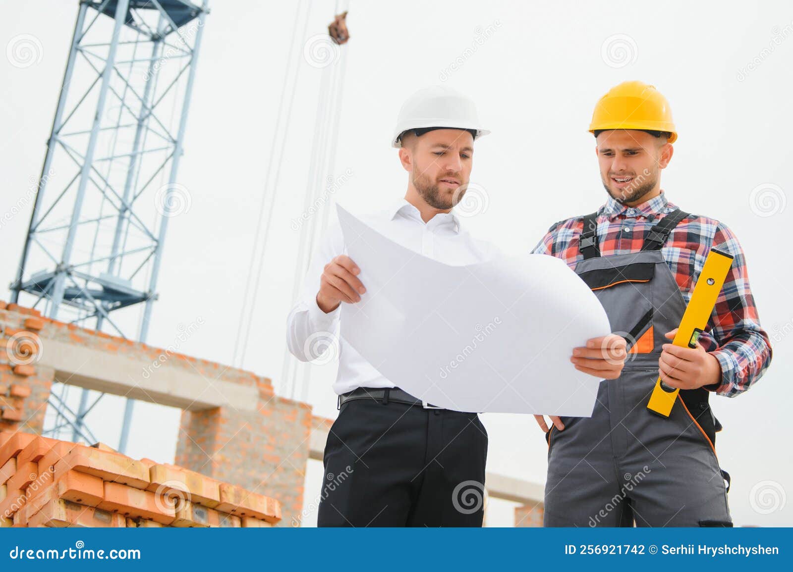 Structural Engineer and Foreman Worker Discuss, Plan Working for the ...