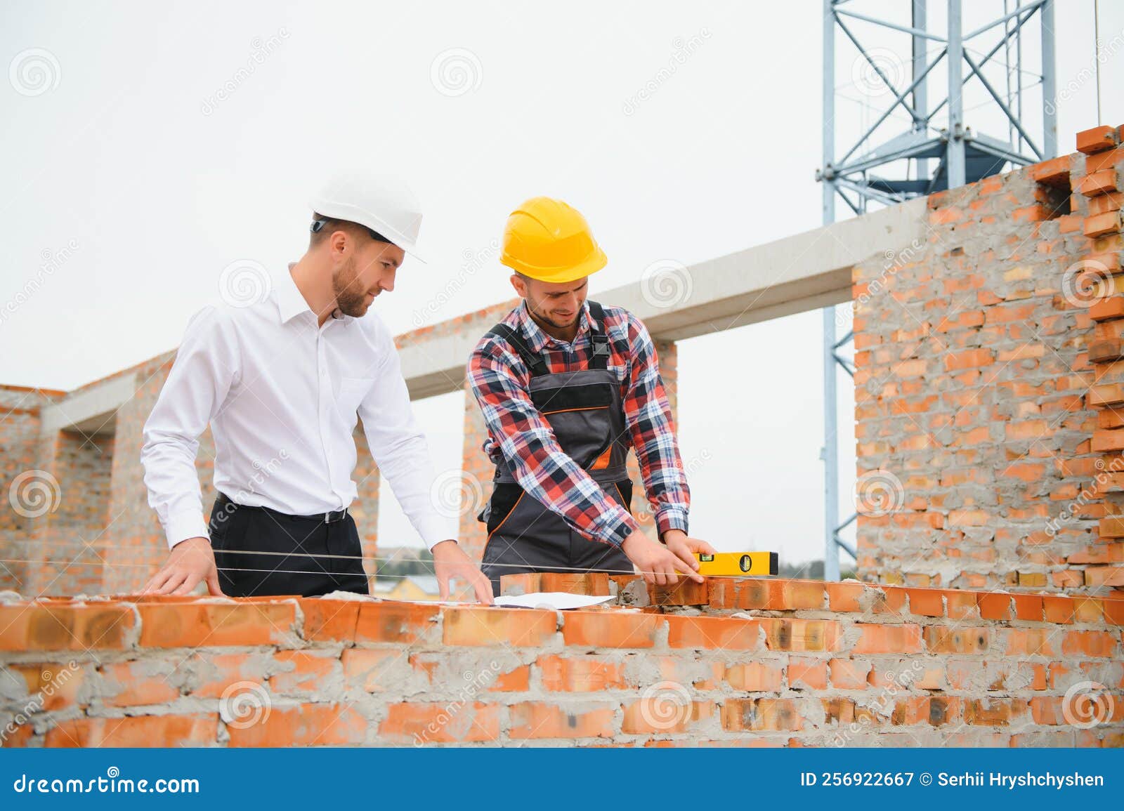 Structural Engineer and Foreman Worker Discuss, Plan Working for the ...