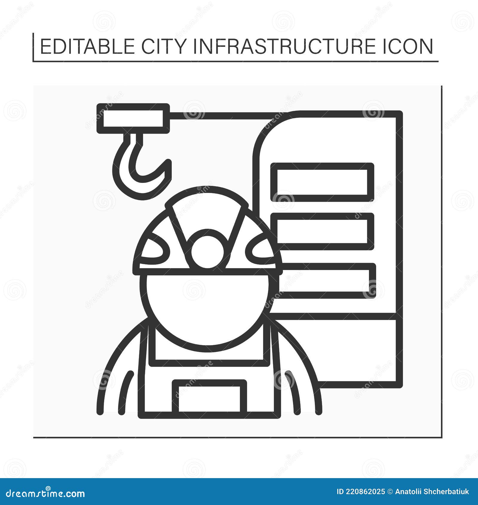 Structural Engineer Line Icon Stock Vector - Illustration of user ...