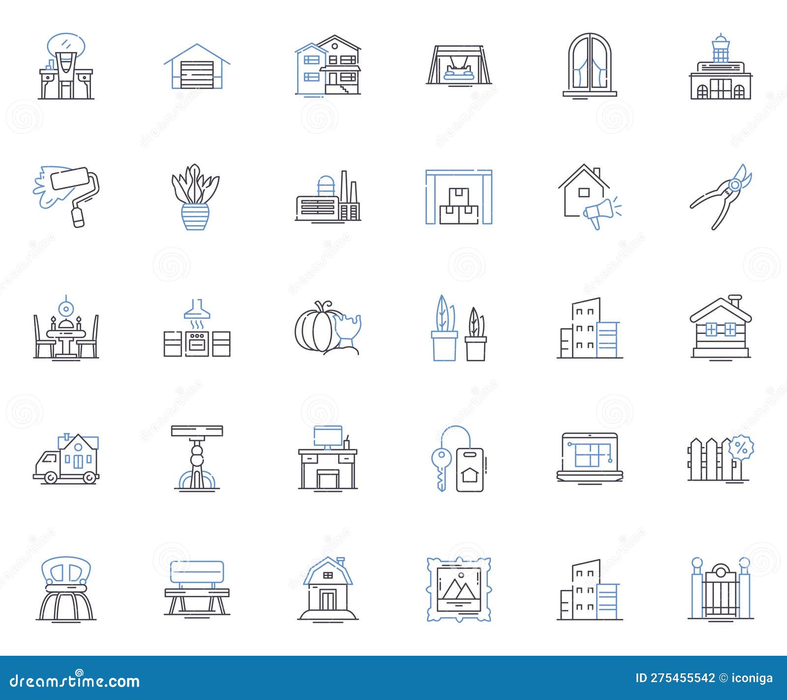 Structural Engineering Line Icons Collection. Materials, Design ...