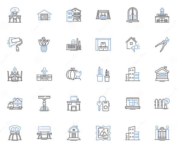 Structural Engineering Line Icons Collection. Materials, Design ...