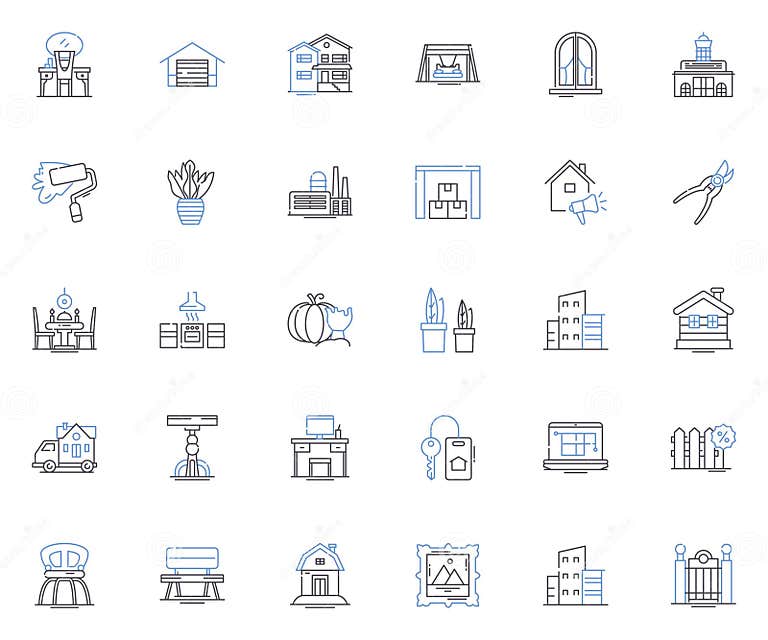 Structural Engineering Line Icons Collection. Materials, Design ...