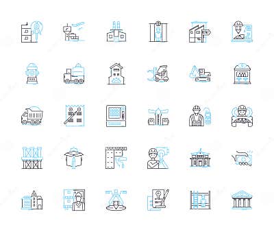 Structural Engineering Linear Icons Set. Stability, Analysis, Design ...