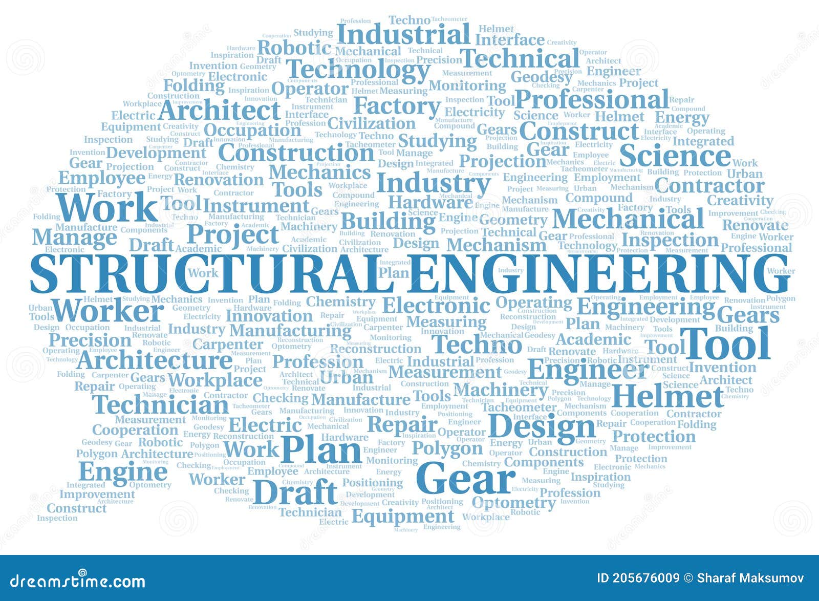 Structural Engineering Typography Word Cloud Create with the Text only ...