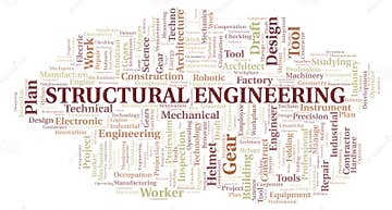 Structural Engineering Typography Word Cloud Create with the Text only ...