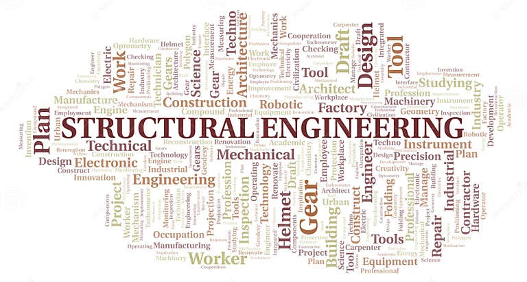 Structural Engineering Typography Word Cloud Create with the Text only ...