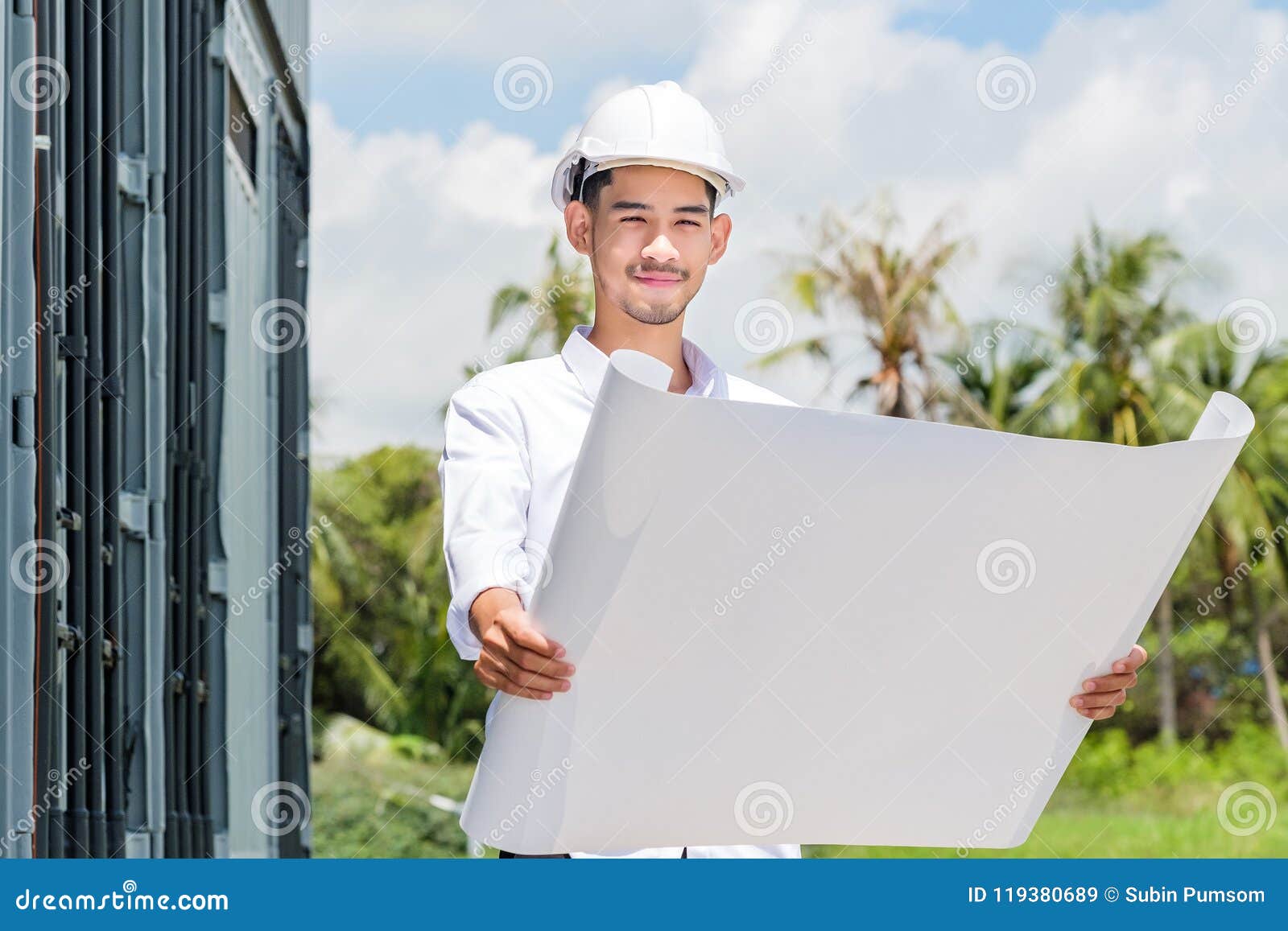 Structural Engineers are Going To Drafted on White Paper. Stock Image ...