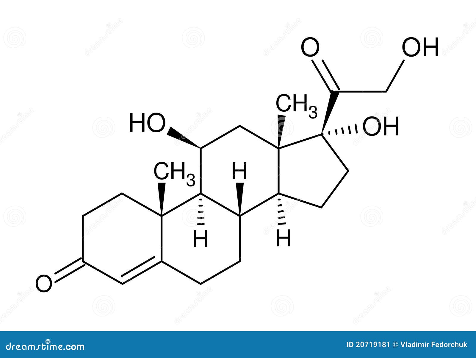 Structural Formula of Cortisol Stock Illustration - Illustration of ...