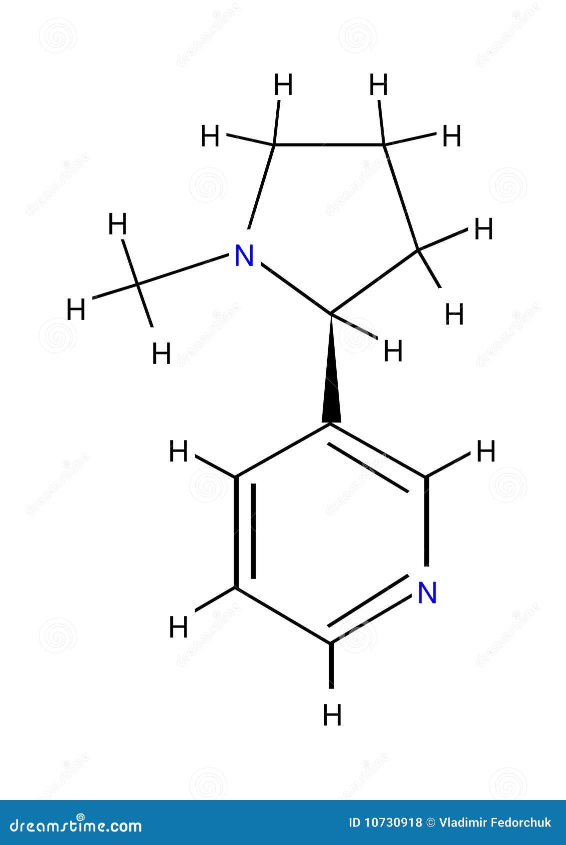 Structural Formula of Nicotine Stock Illustration - Illustration of ...