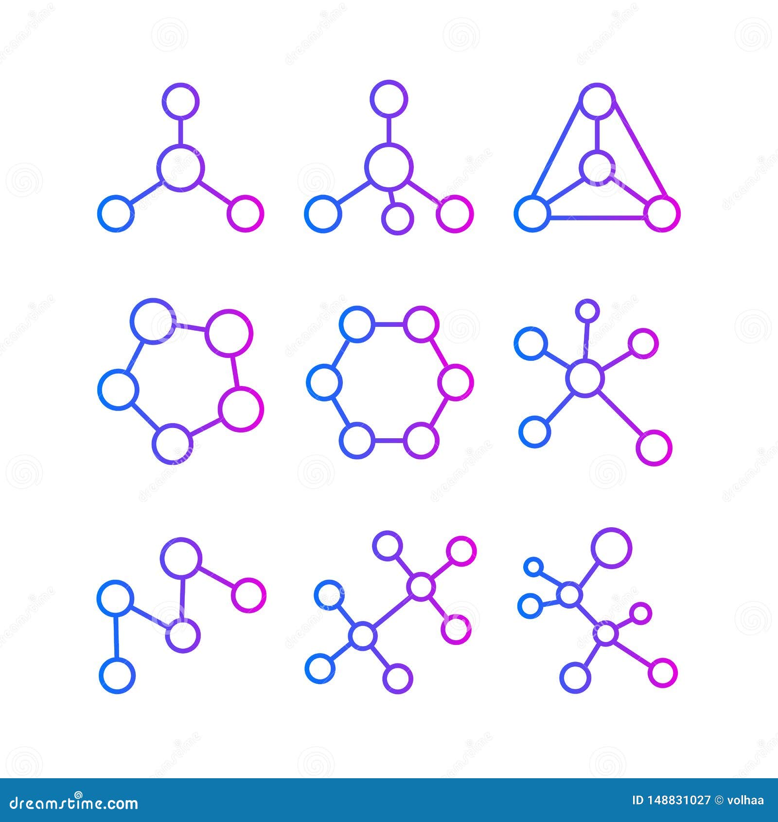 Structural Formulas of Molecules Stock Vector - Illustration of ...