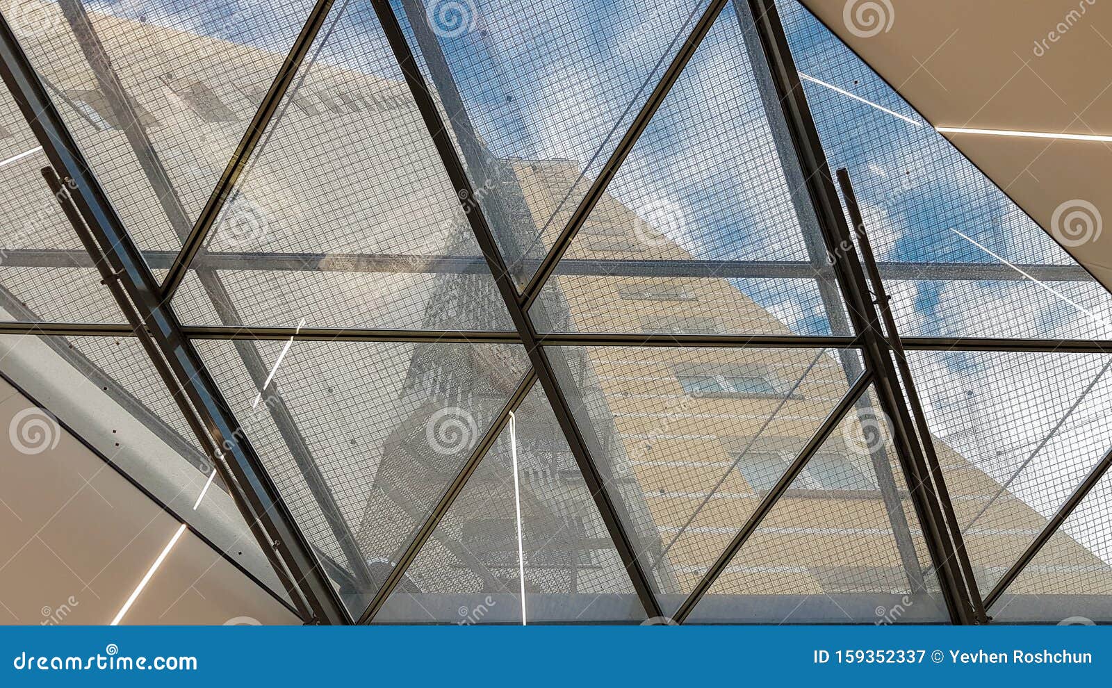 Structural Glazing of the Facade. Abstract Background with Glass ...