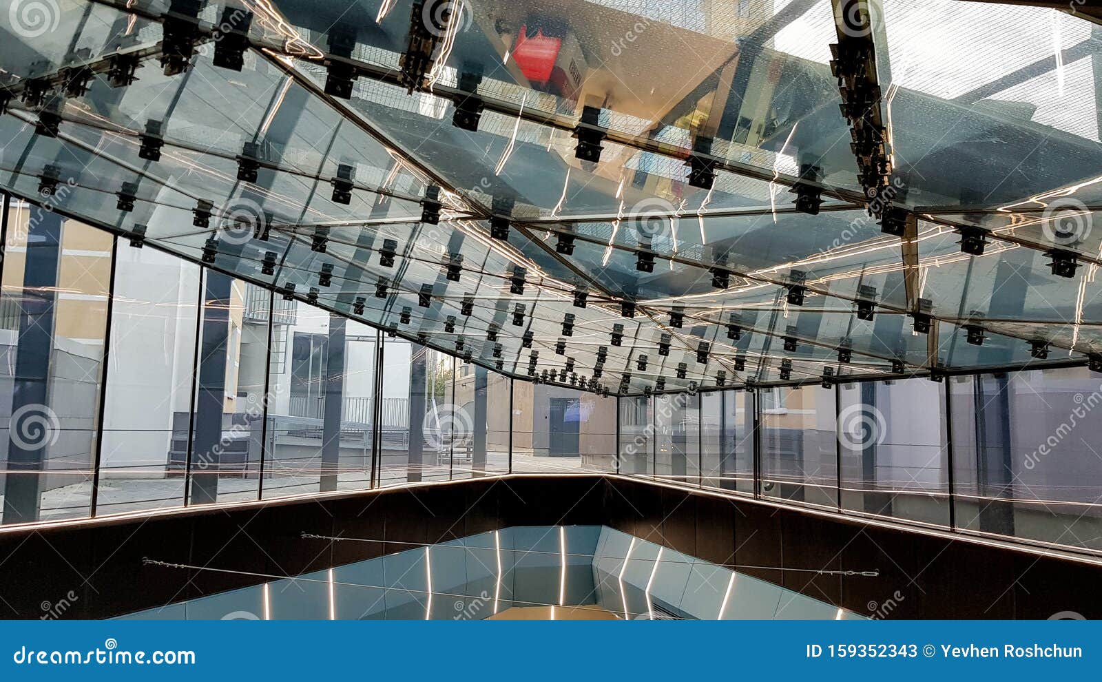 Structural Glazing of the Facade. Abstract Background with Glass ...