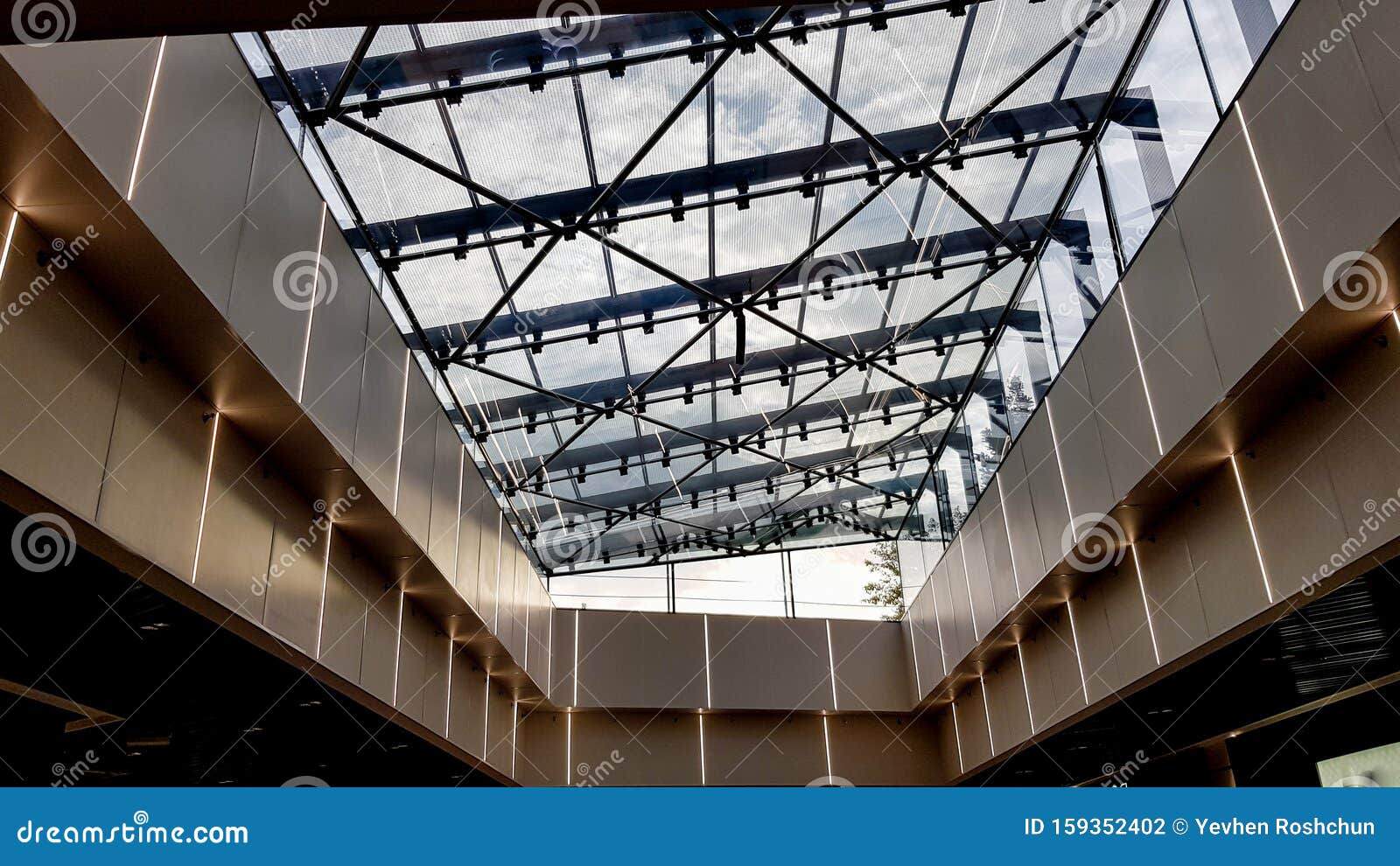 Structural Glazing of the Facade. Abstract Background with Glass ...