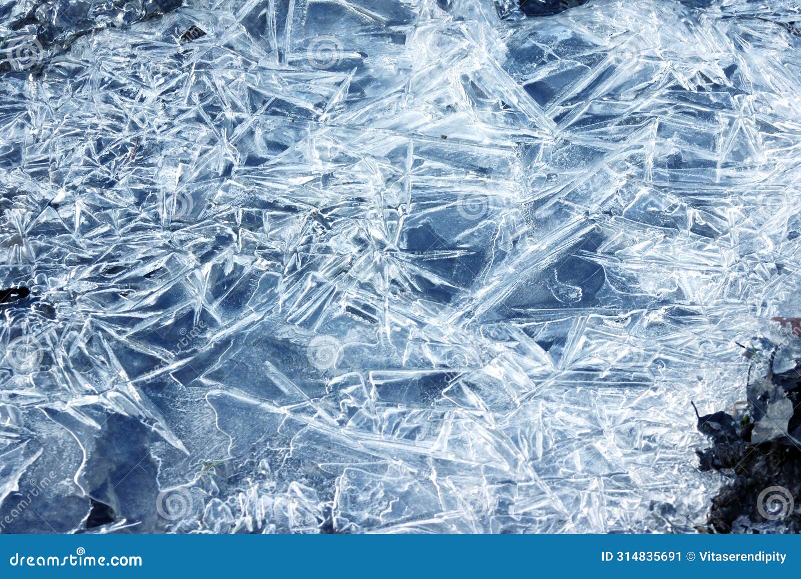 Structural Ice Over Water in Springtime Stock Image - Image of bright ...