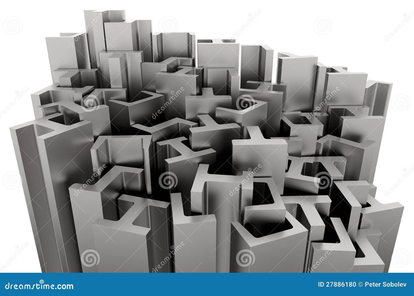 Structural metal shapes stock illustration. Illustration of flange ...