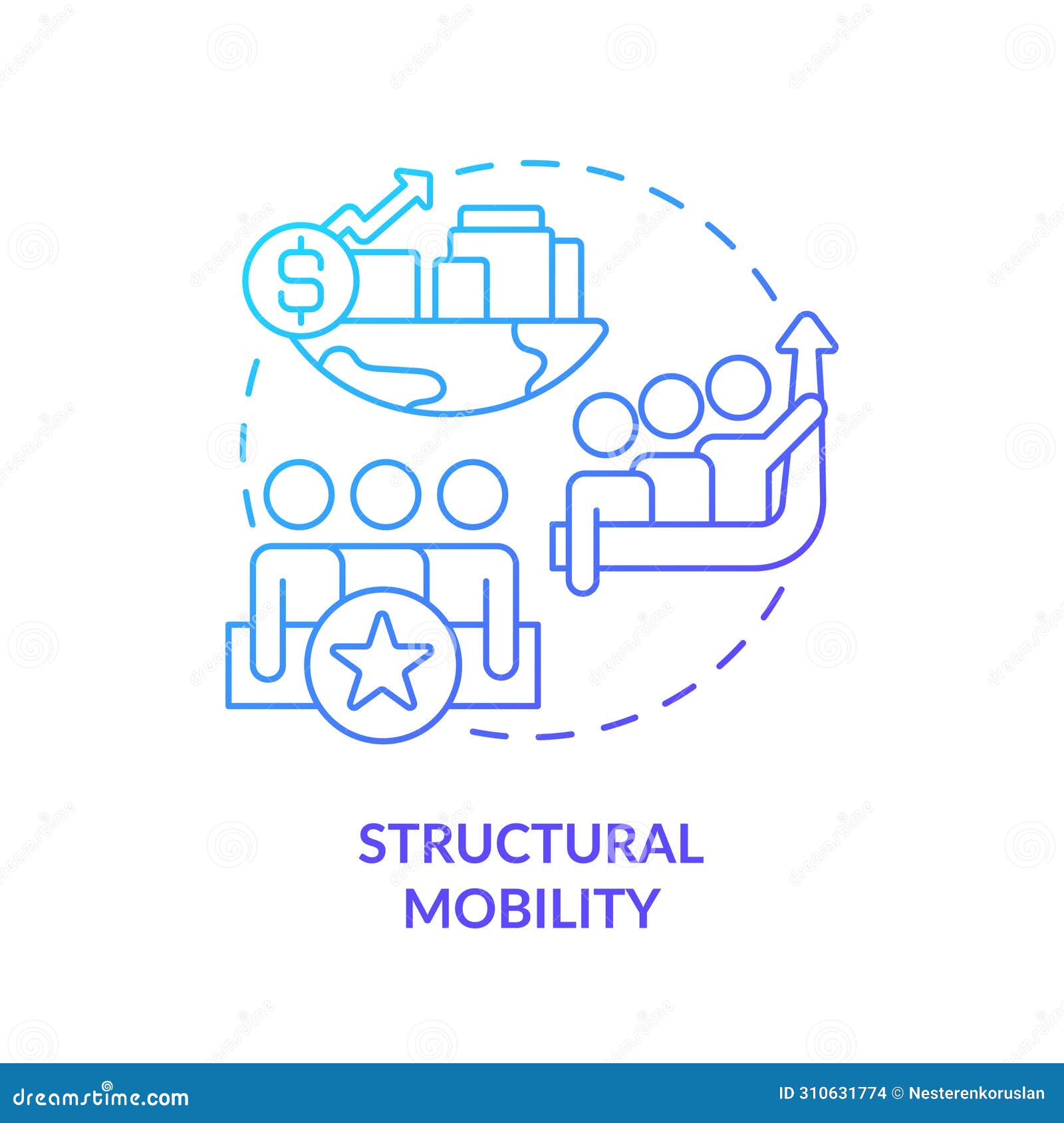 Structural Mobility Blue Gradient Concept Icon Stock Vector ...