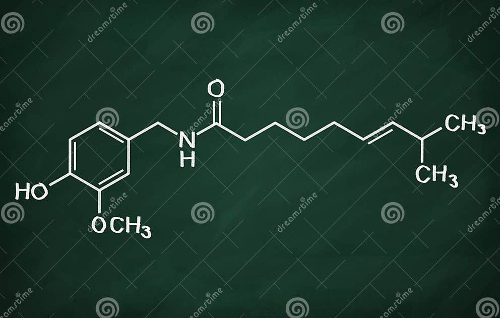 Structural Model of Capsaicin Stock Illustration - Illustration of ...