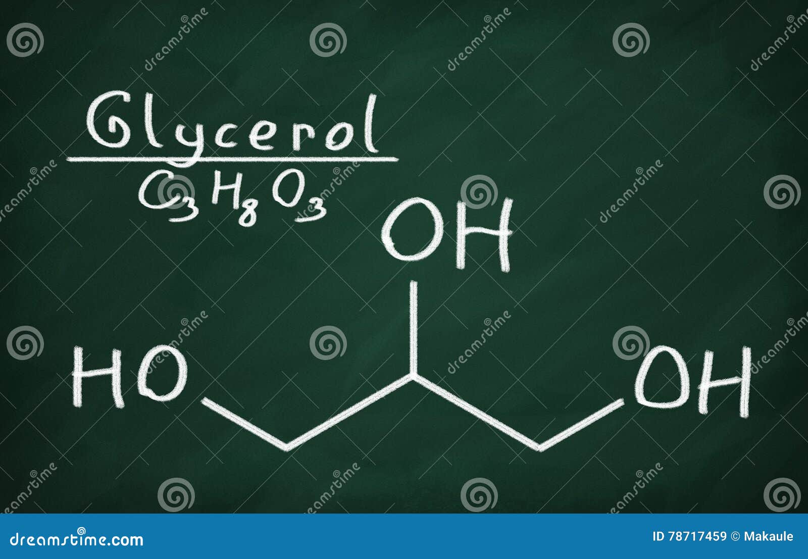 Glycerol Glycerine Molecule. Structural Chemical Formula And M Cartoon ...