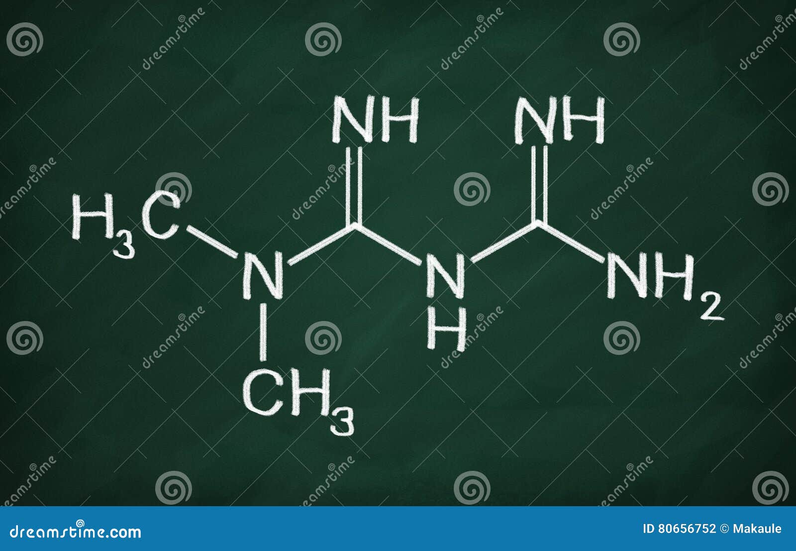 Metformin Molecular Structure, 3d Model Molecule, Fortamet, Structural ...
