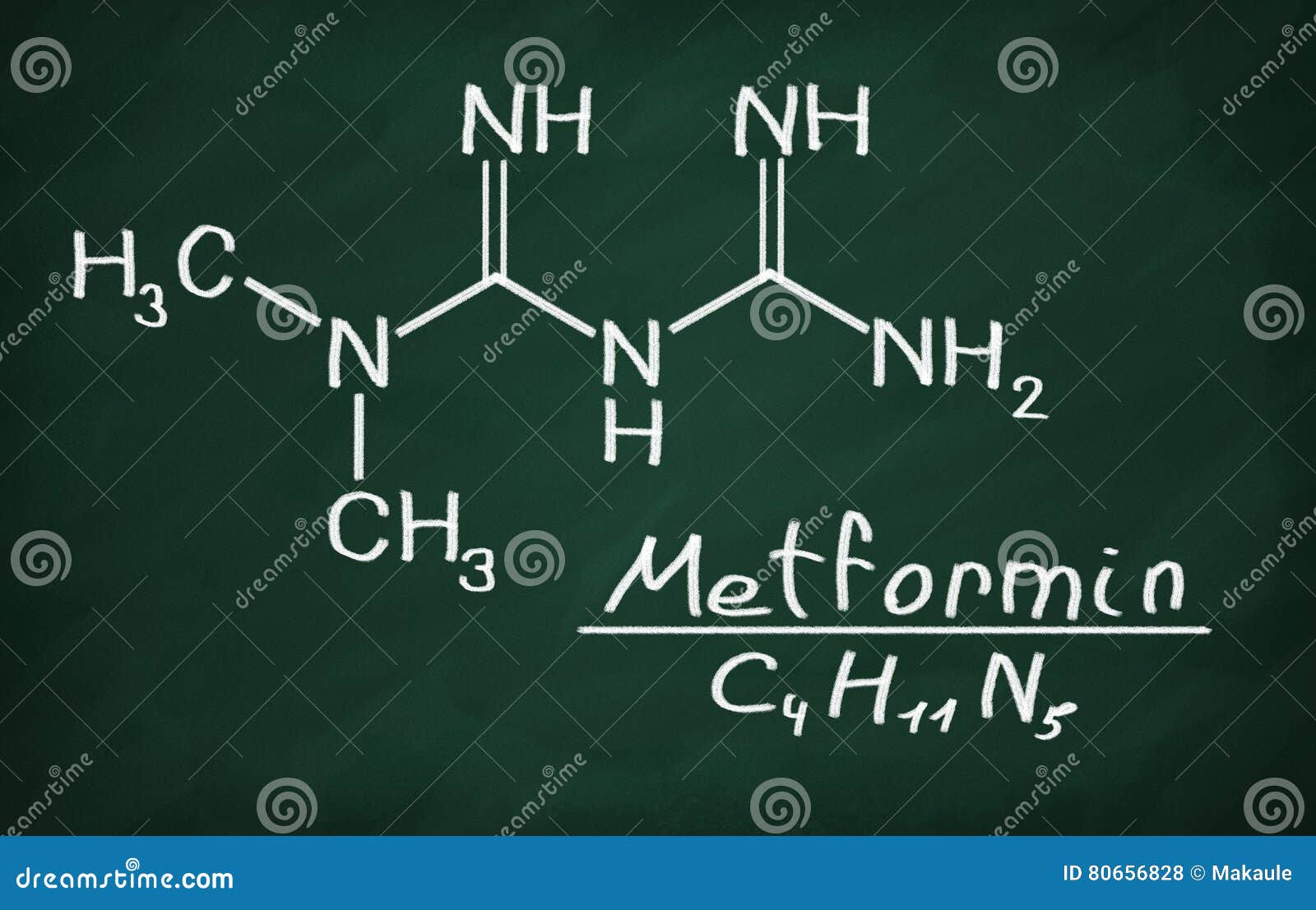Structural Model of Metformin Stock Illustration - Illustration of ...