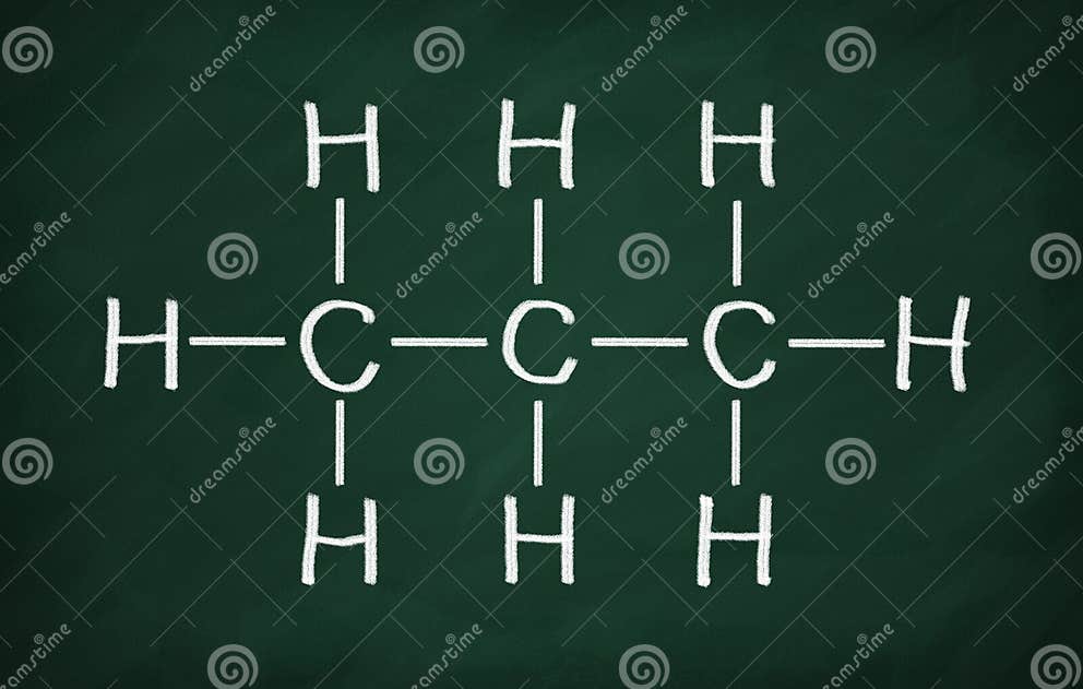 Structural Model of Propane Stock Illustration - Illustration of carbon ...