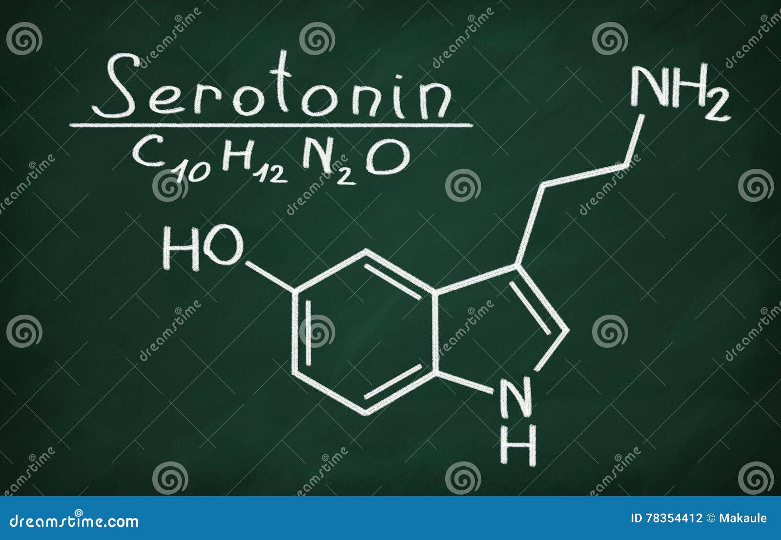 Structural Model of Serotonin Stock Illustration - Illustration of bond ...