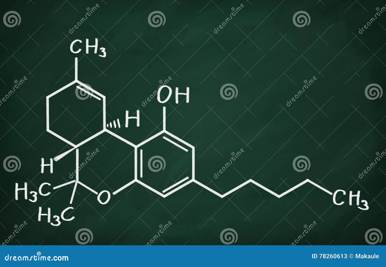 Structural Model of THC Molecule Stock Illustration - Illustration of ...