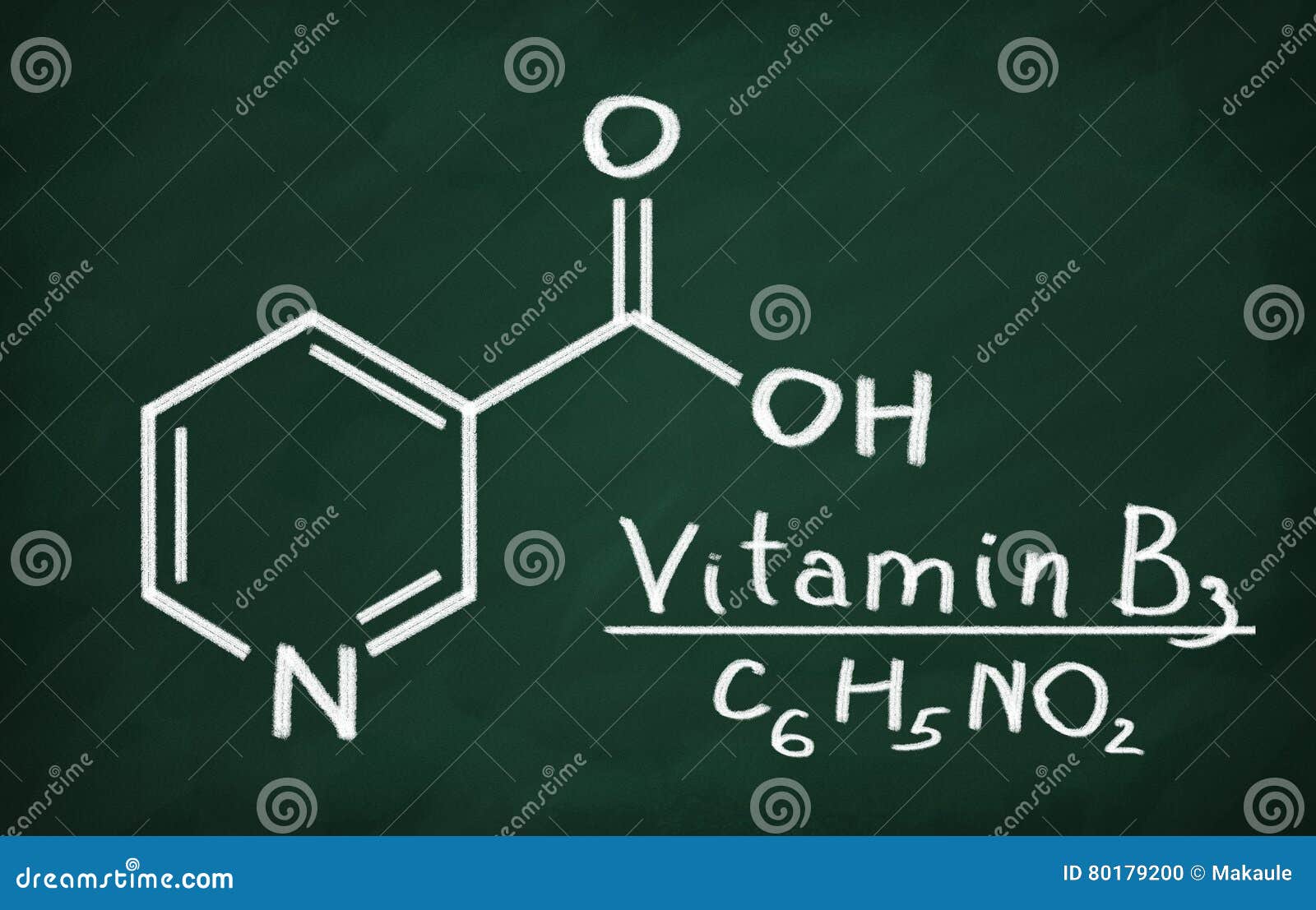 Vitamin B3 Or Niacin Molecule. Skeletal Formula. Cartoon Vector ...