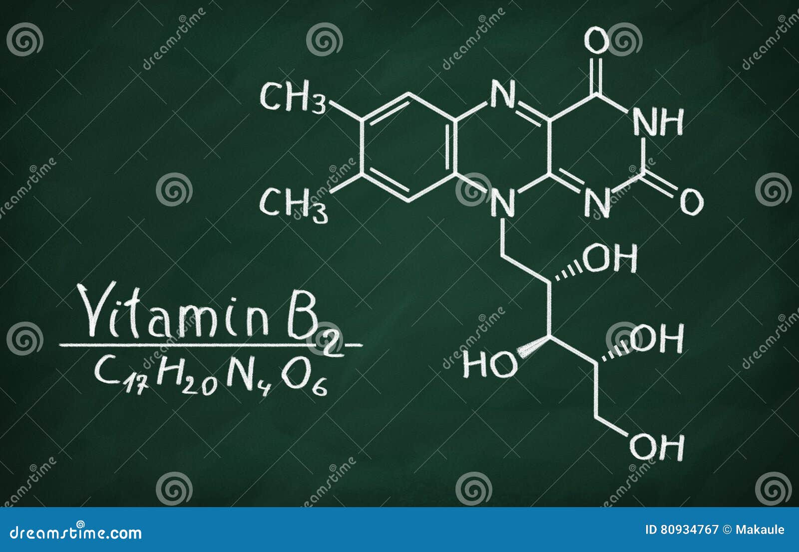 Vitamin B2. Riboflavin Molecular Chemical Formula. Infographics. Vector ...
