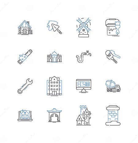 Structural Modeling Line Icons Collection. Framework, Design, Analysis ...