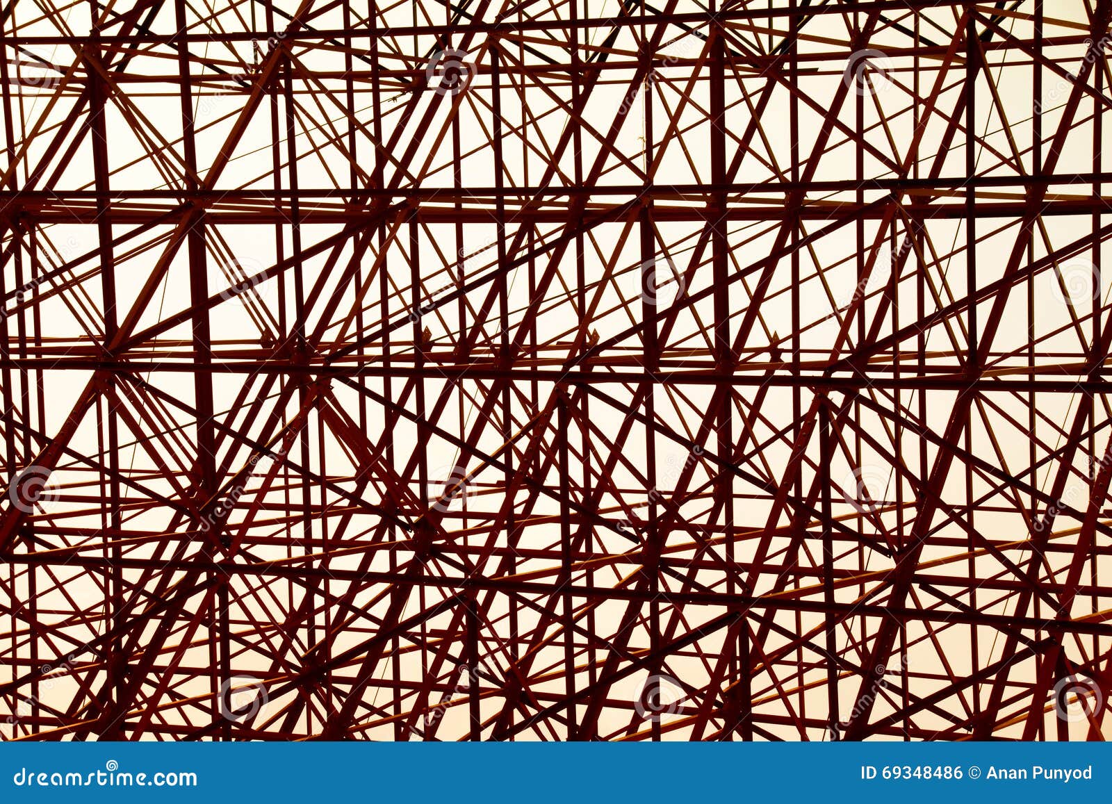 Structural Orange Steel Cross Construction Abstract Background Stock ...