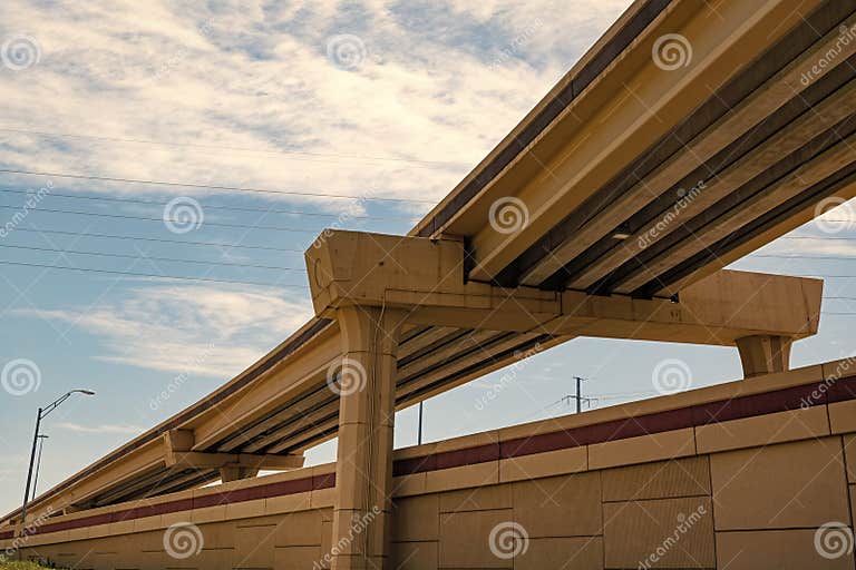 Structural Roadway Road Junction Flyover Architecture Of Transport System Bridge Overpass On