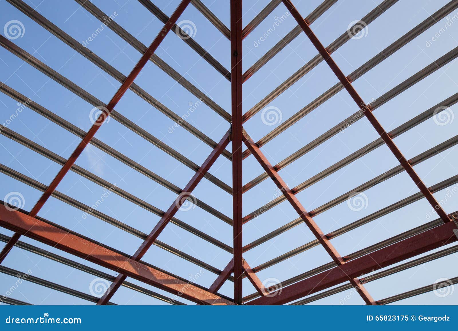 Structural Steel Beam on Roof of Building Residential Construction ...
