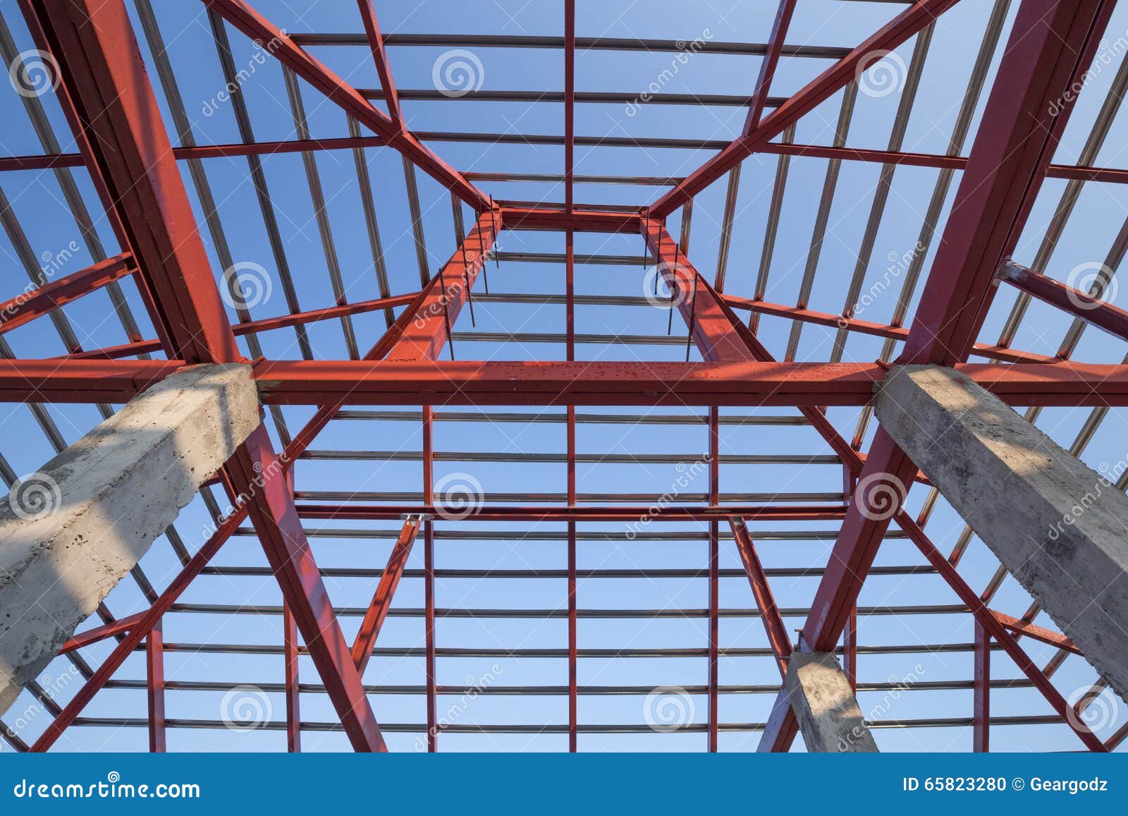 Structural Steel Beam on Roof of Building Residential Construction ...