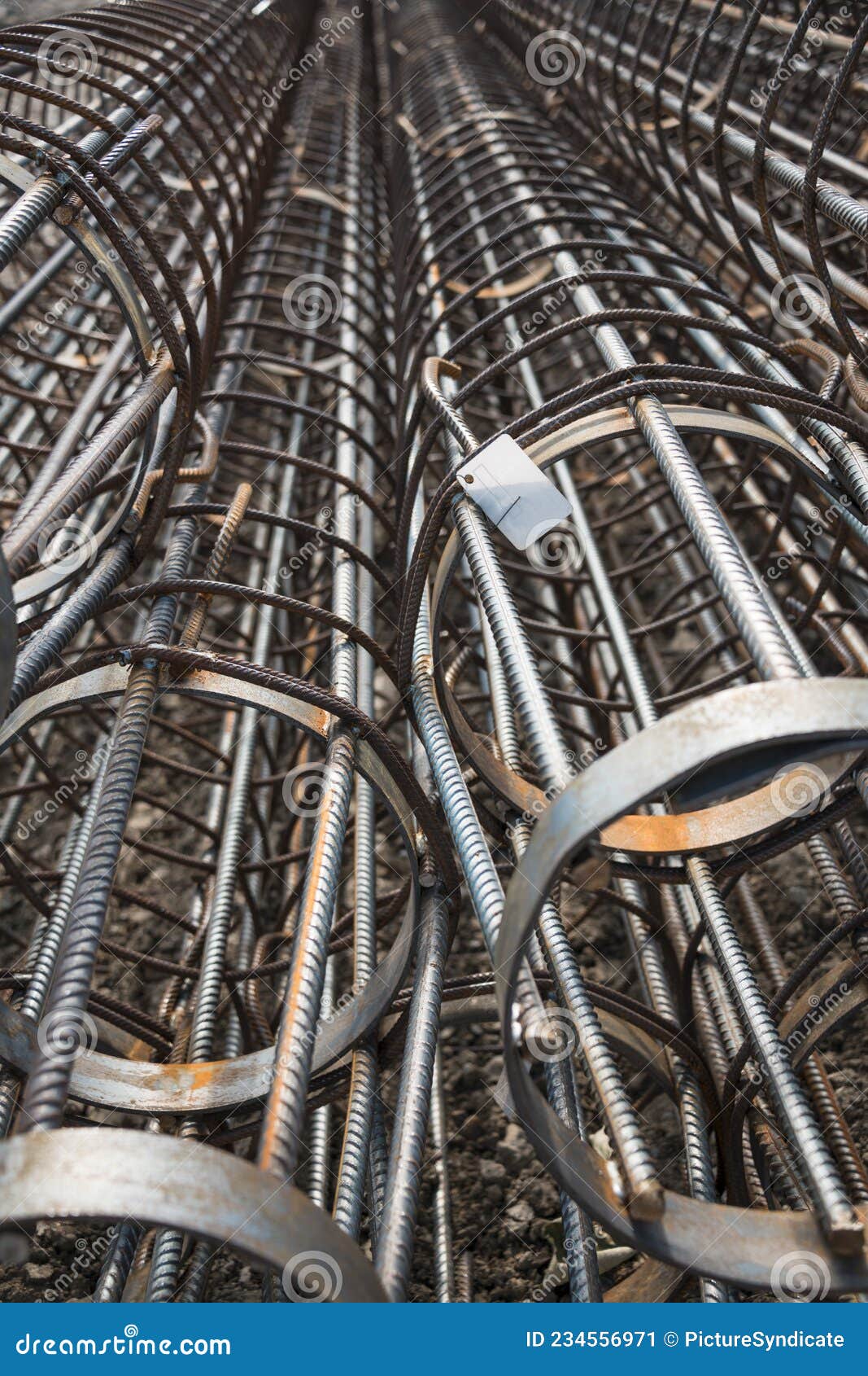 Structural Steel Bound into Round Baskets Stock Image - Image of steel ...