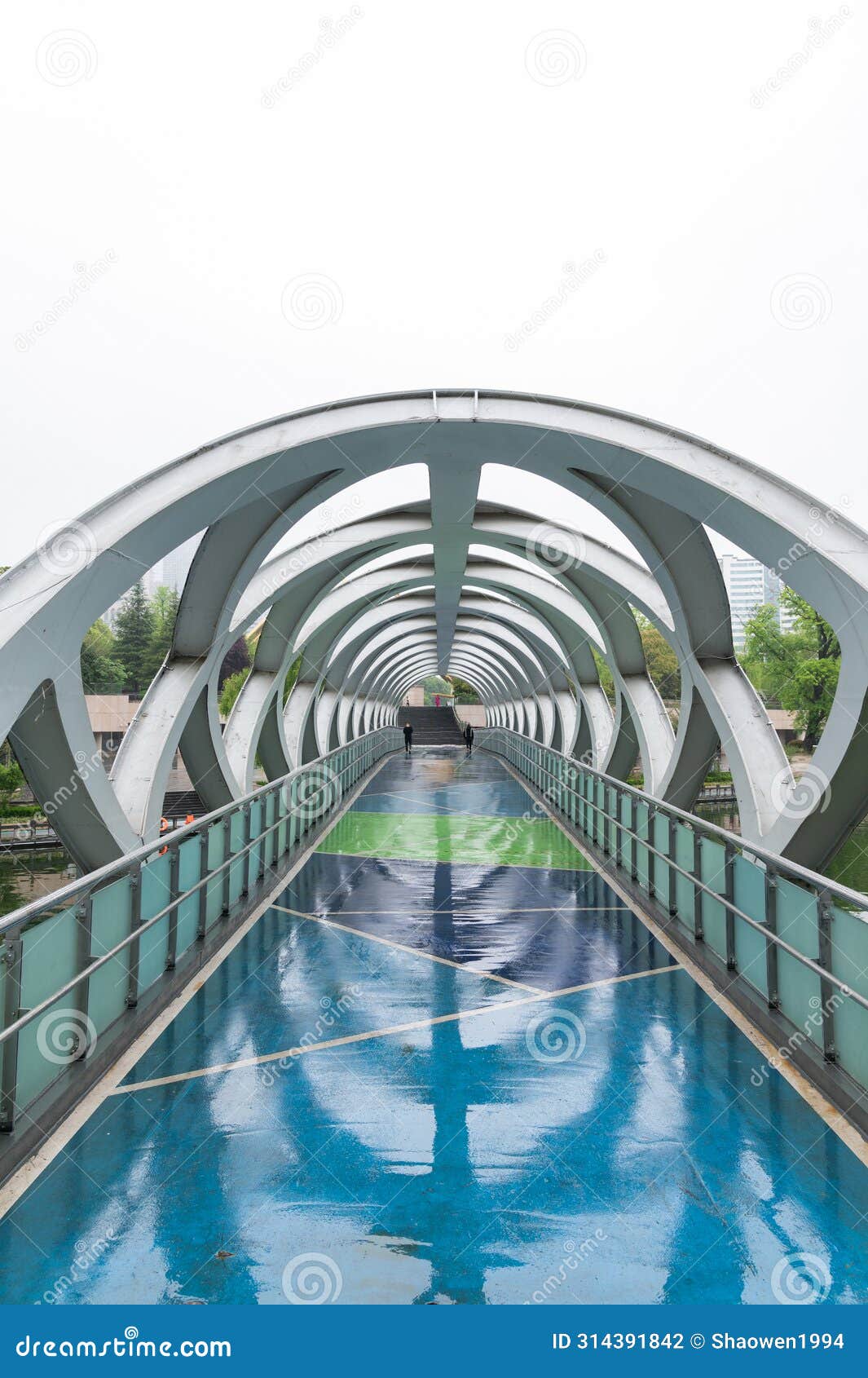Structural Steel Bridge and Railing Stock Photo - Image of cable, road ...