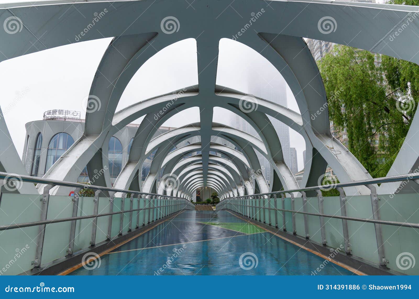 Structural Steel Bridge and Railing Stock Photo - Image of stay, metal ...