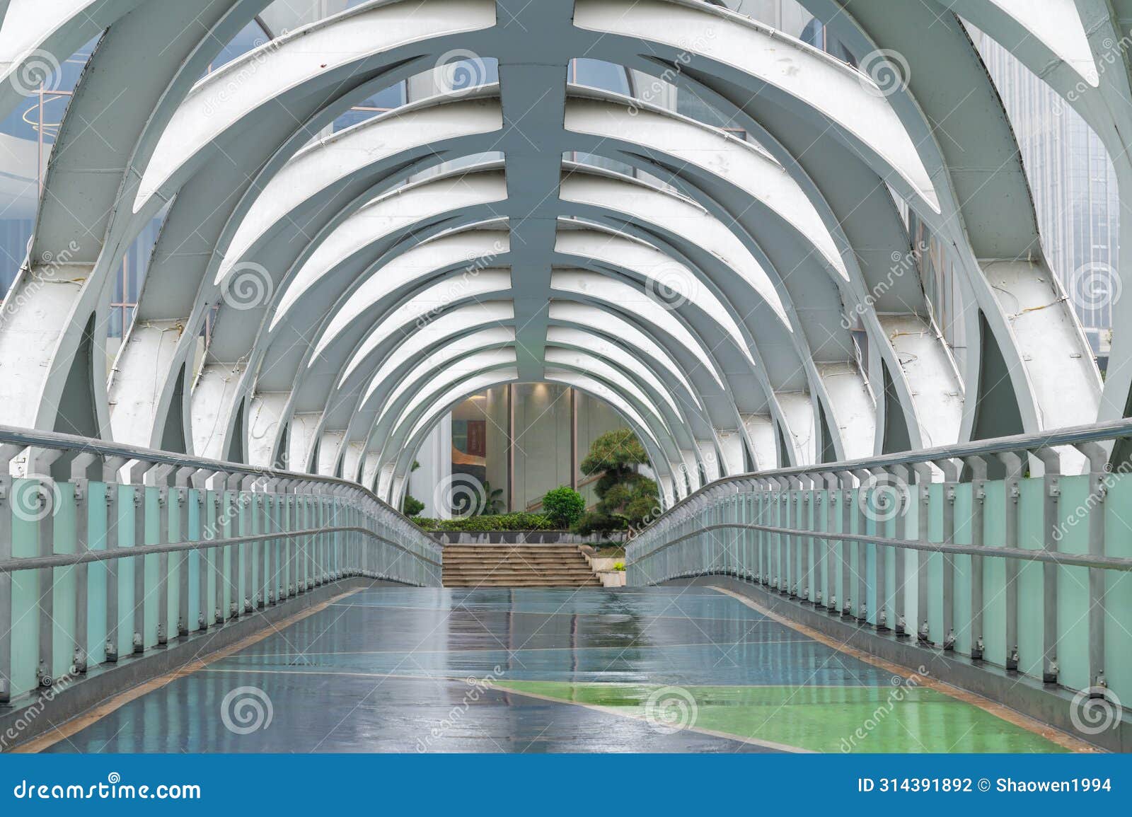 Structural Steel Bridge and Railing Stock Photo - Image of perspective ...