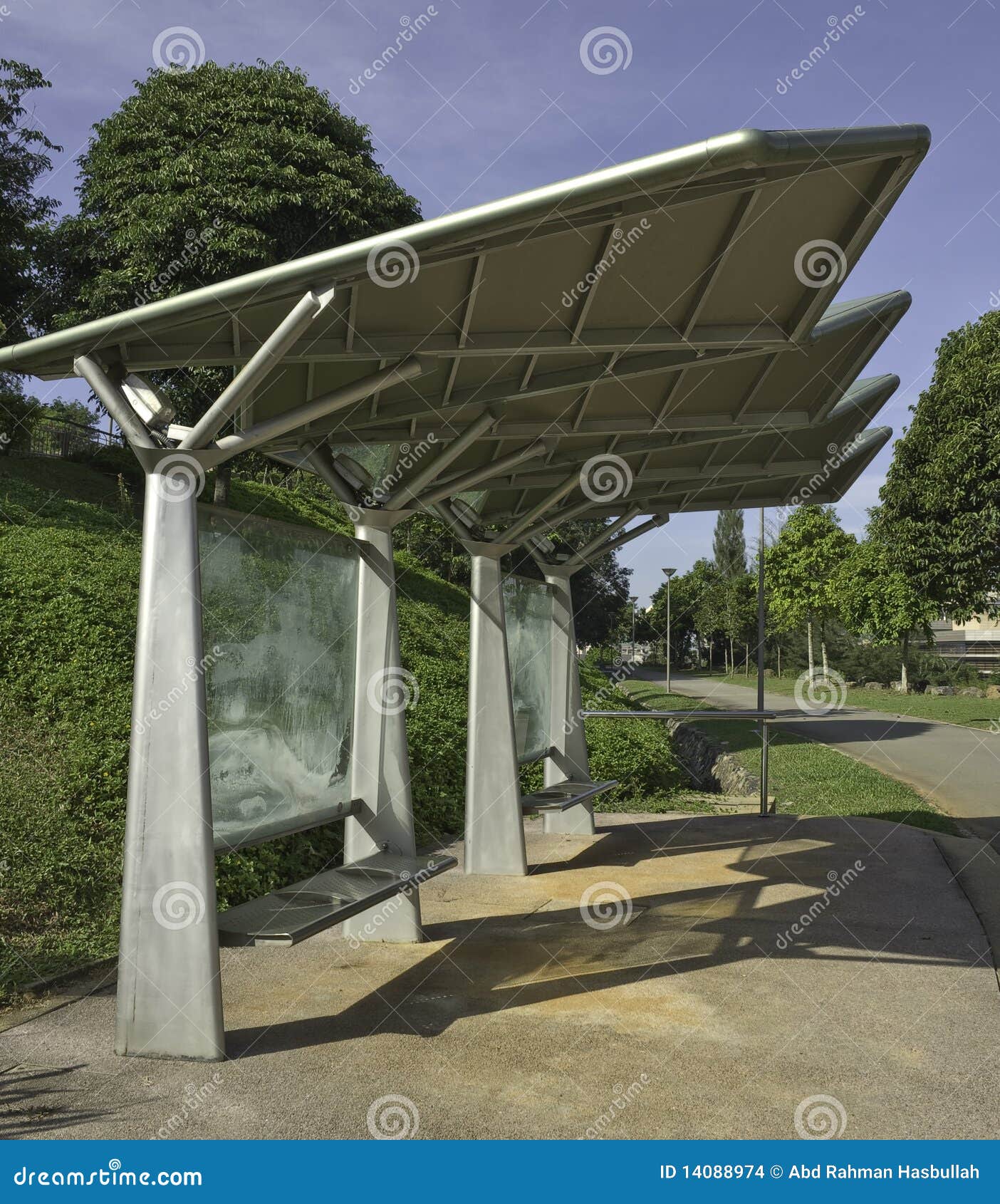 Structural Steel Bus Stop stock photo. Image of stop - 14088974