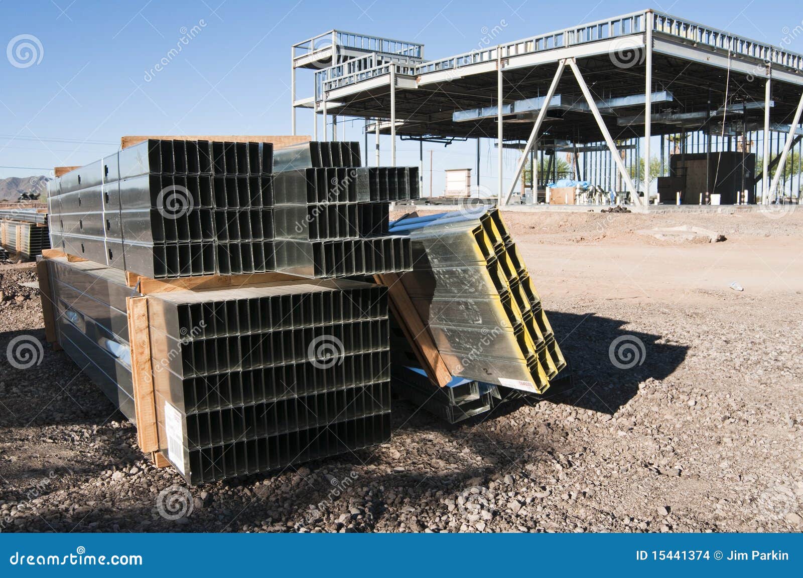 Structural Steel Construction Stock Photo - Image of fastened, bolted ...
