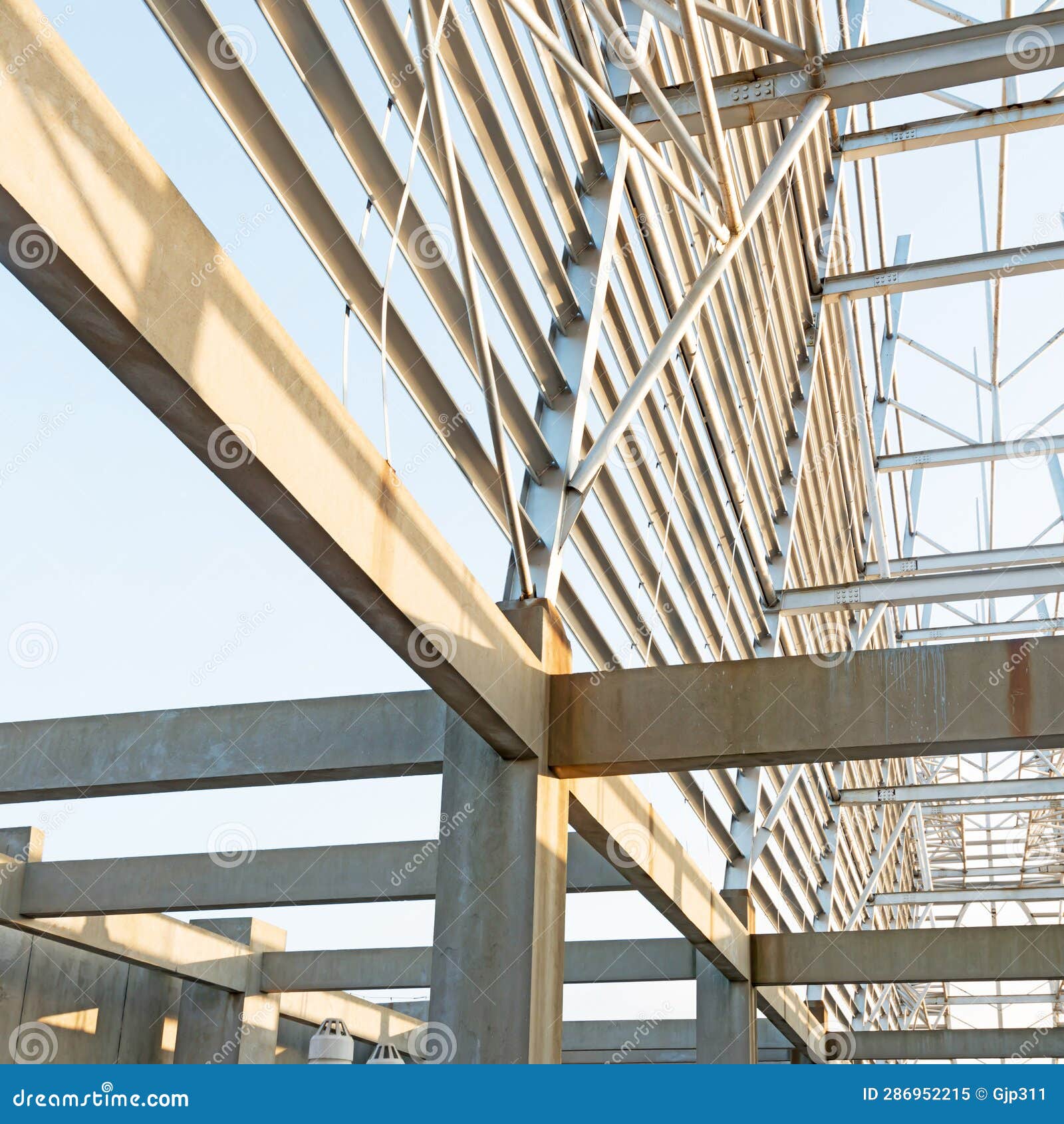 Structural steel framework stock image. Image of strength - 286952215