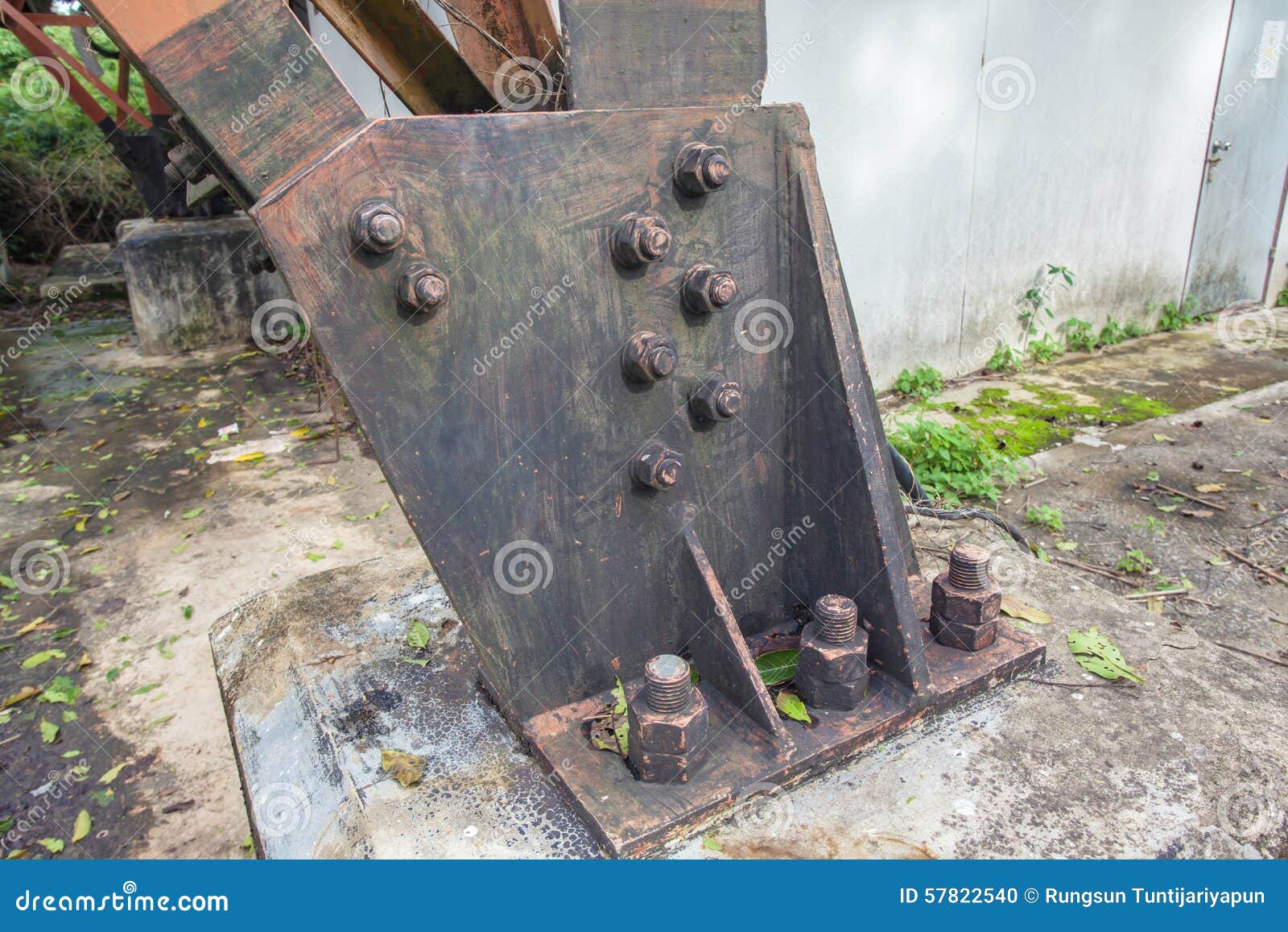 Structural steel base stock photo. Image of outdoors - 57822540