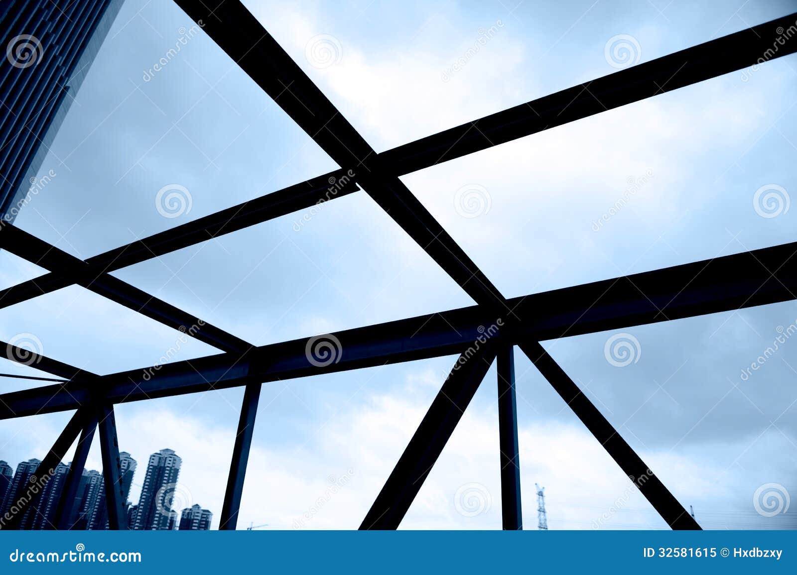 Structural steel structure stock image. Image of lighting - 32581615