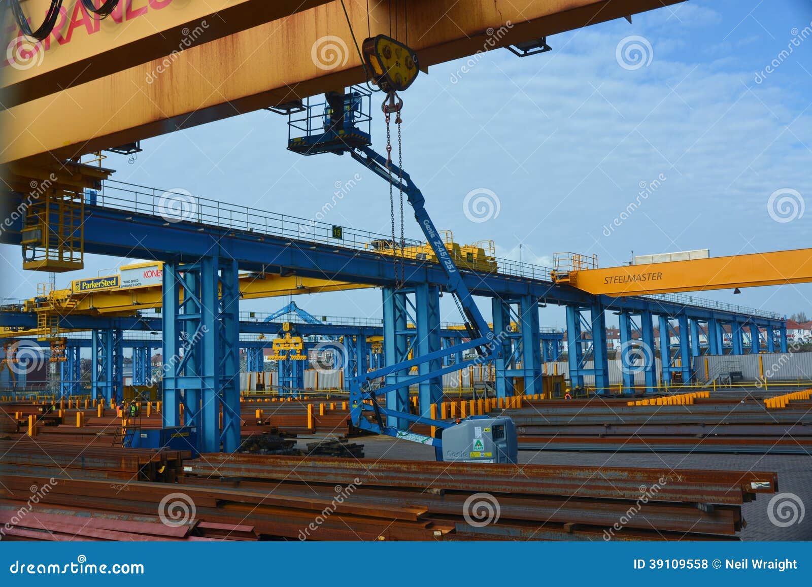 Structural steel yard editorial stock photo. Image of industrial - 39109558