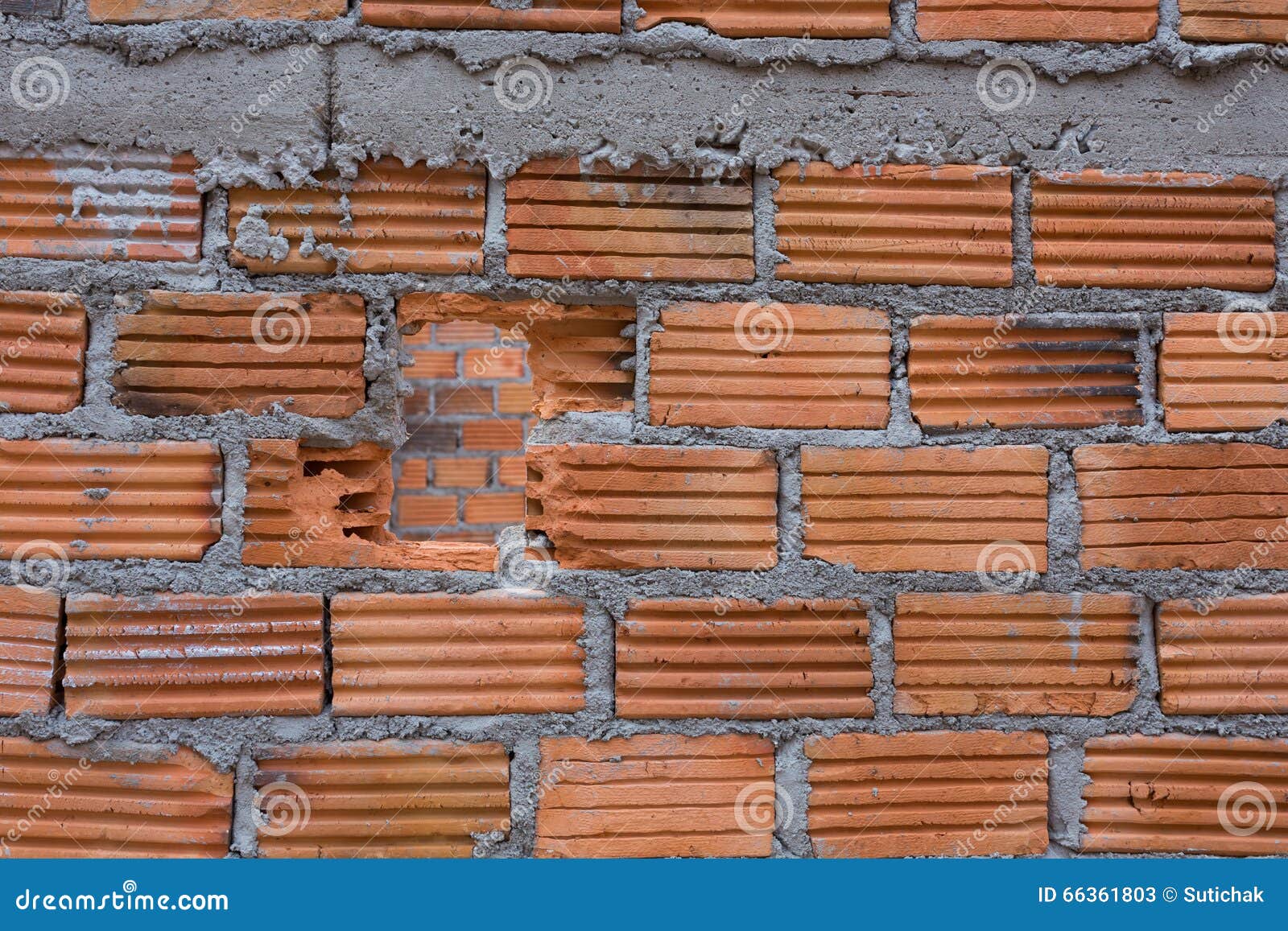 Structural Wall Made of Brick in Residential Building Stock Image ...