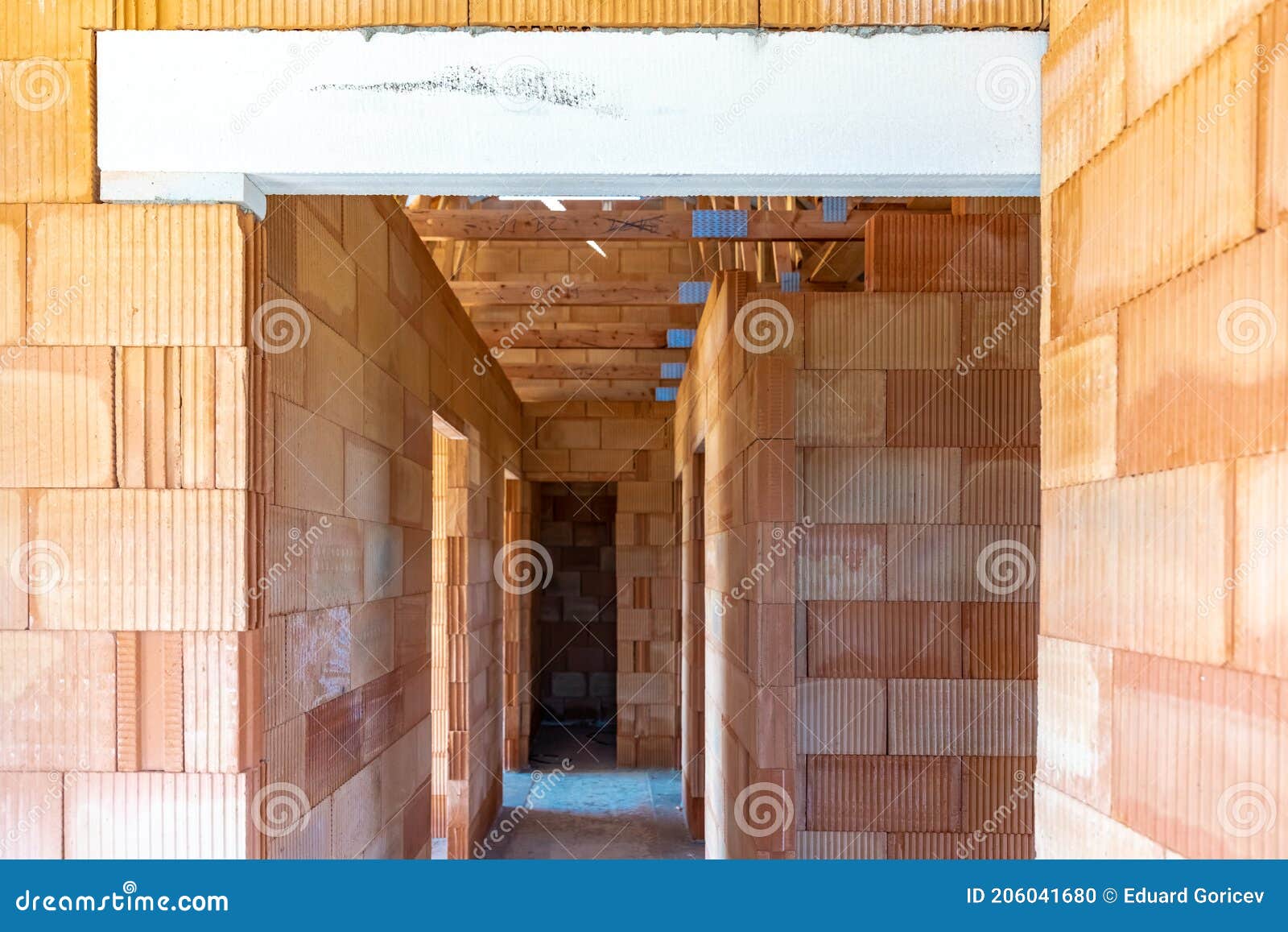Structural Work Building of a House of Bricks Stock Photo - Image of ...