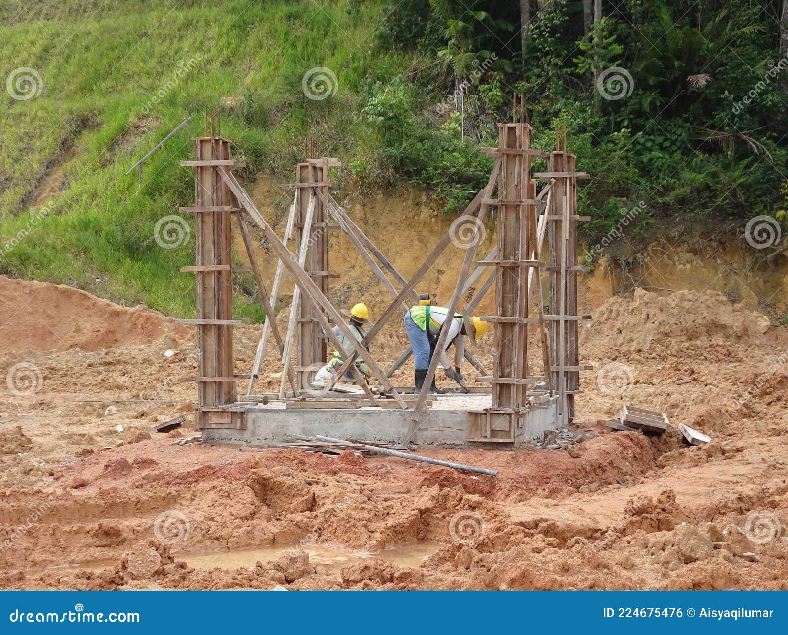 Structural Work Is Underway At The Construction Site. Work Is Carried ...