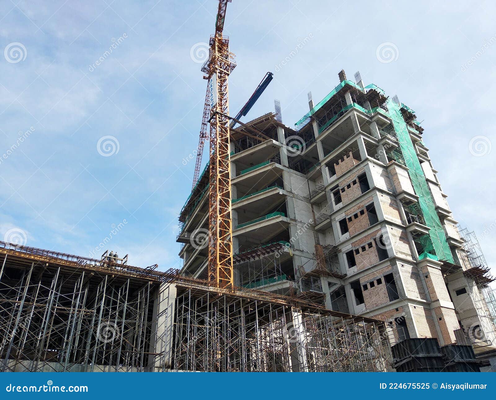 Structural Work is Underway at the Construction Site. Work is Carried ...