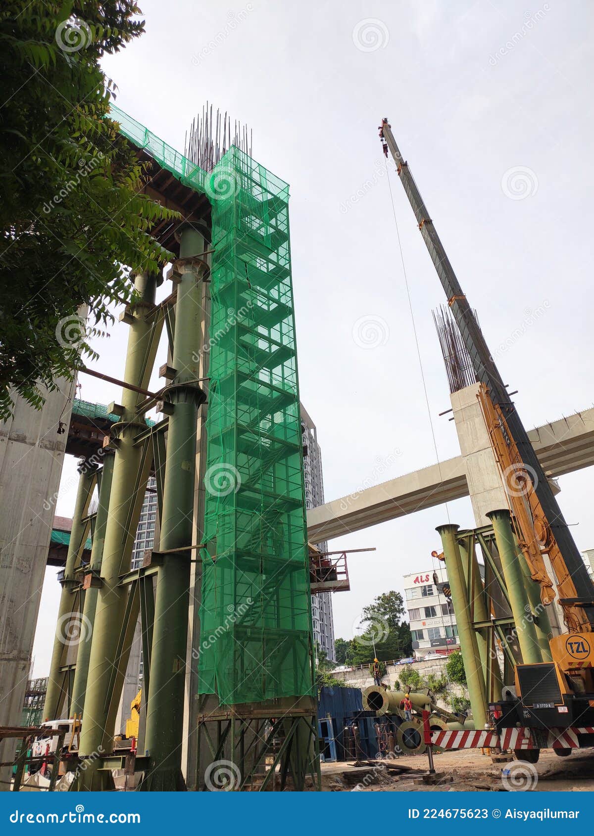 Structural Work is Underway at the Construction Site. Work is Carried ...