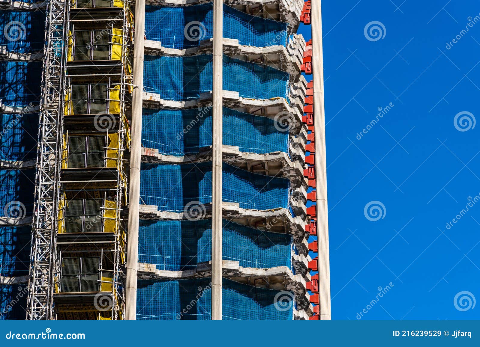 Structural Works in Skyscraper Under Renovation. Construction Industry ...